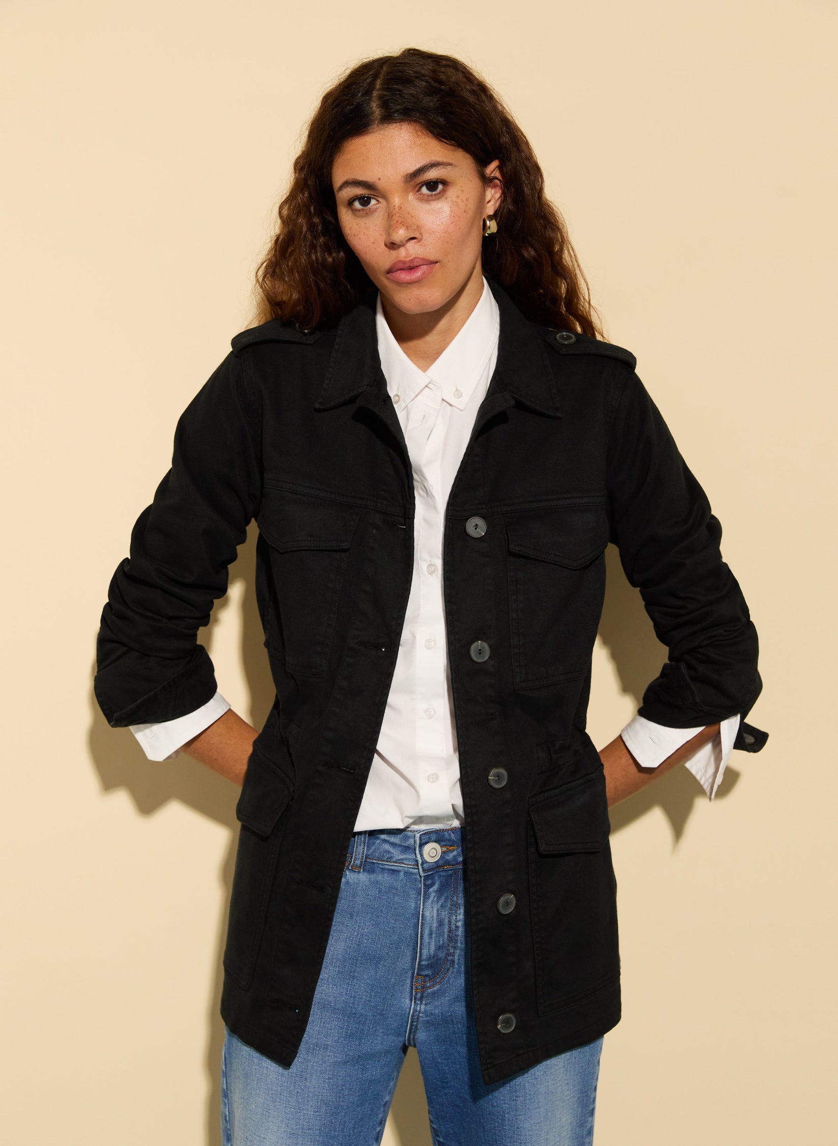 Drake Organic Cotton Utility Jacket - Caviar Black | Baukjen