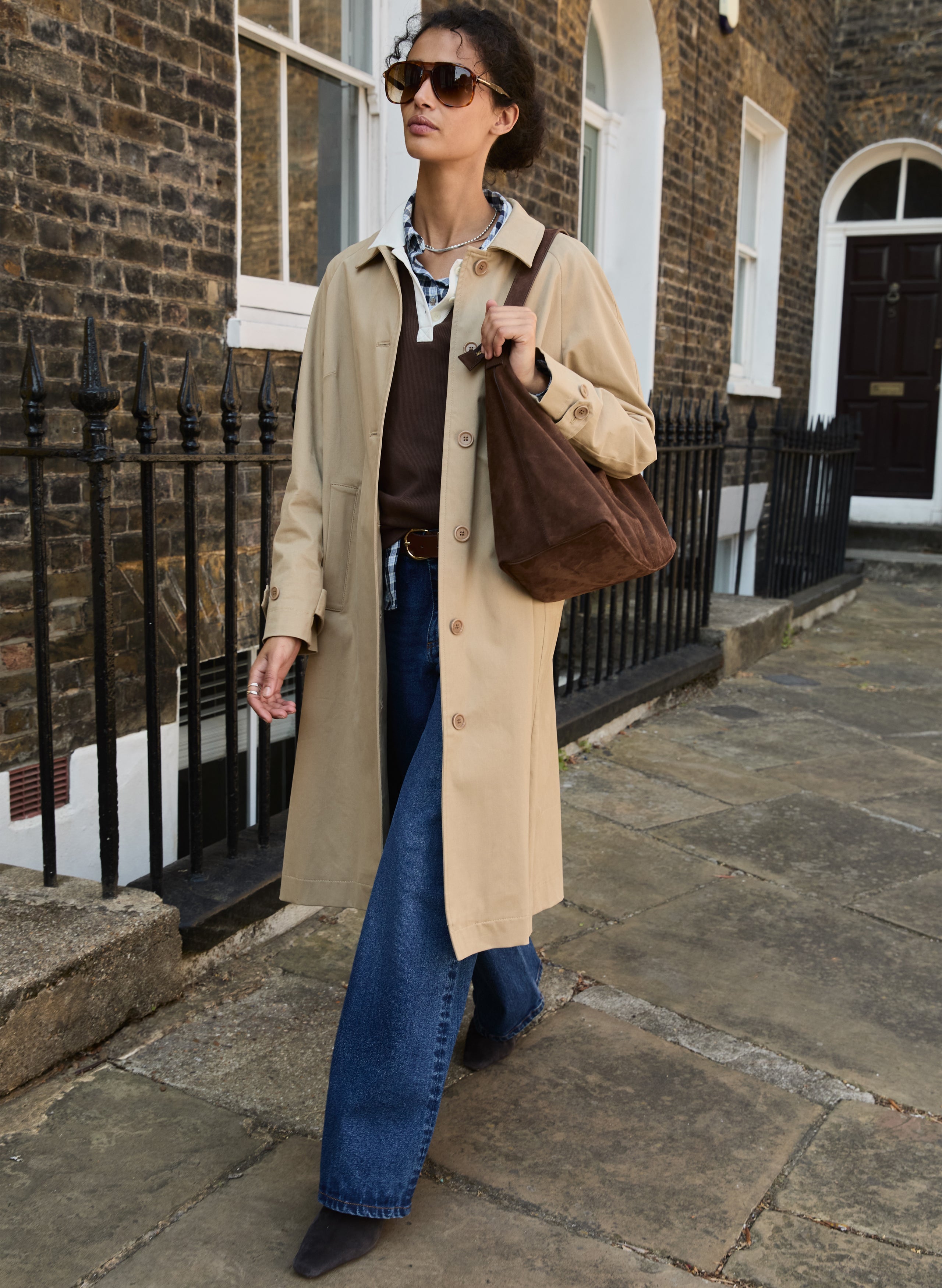 Hazel Organic Cotton Mac Coat - Sand | Baukjen