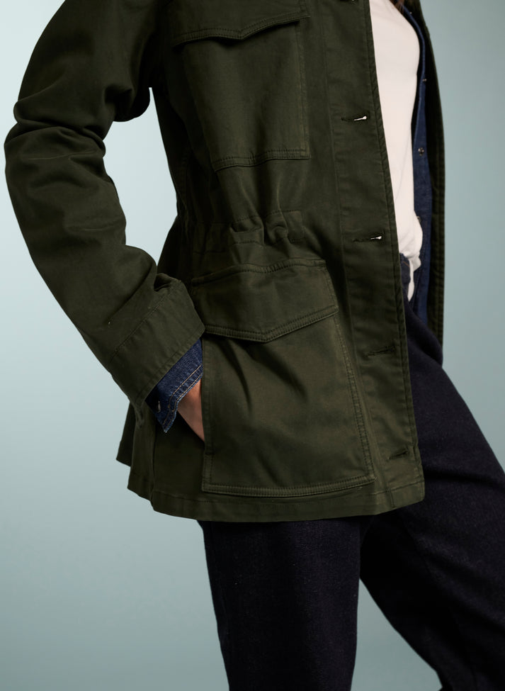 Drake Organic Cotton Utility Jacket - Deep Khaki | Baukjen