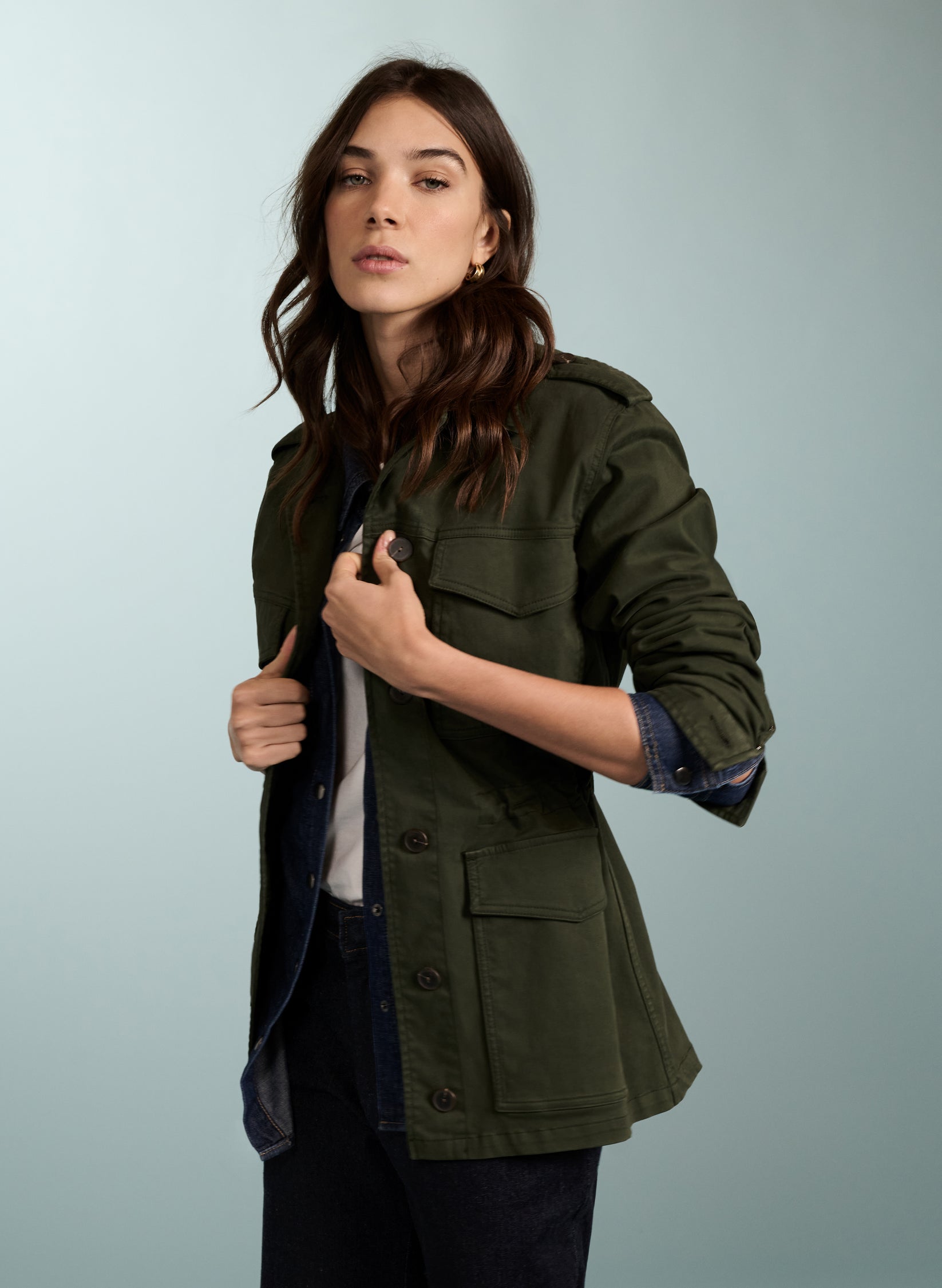 Drake Organic Cotton Utility Jacket - Deep Khaki | Baukjen