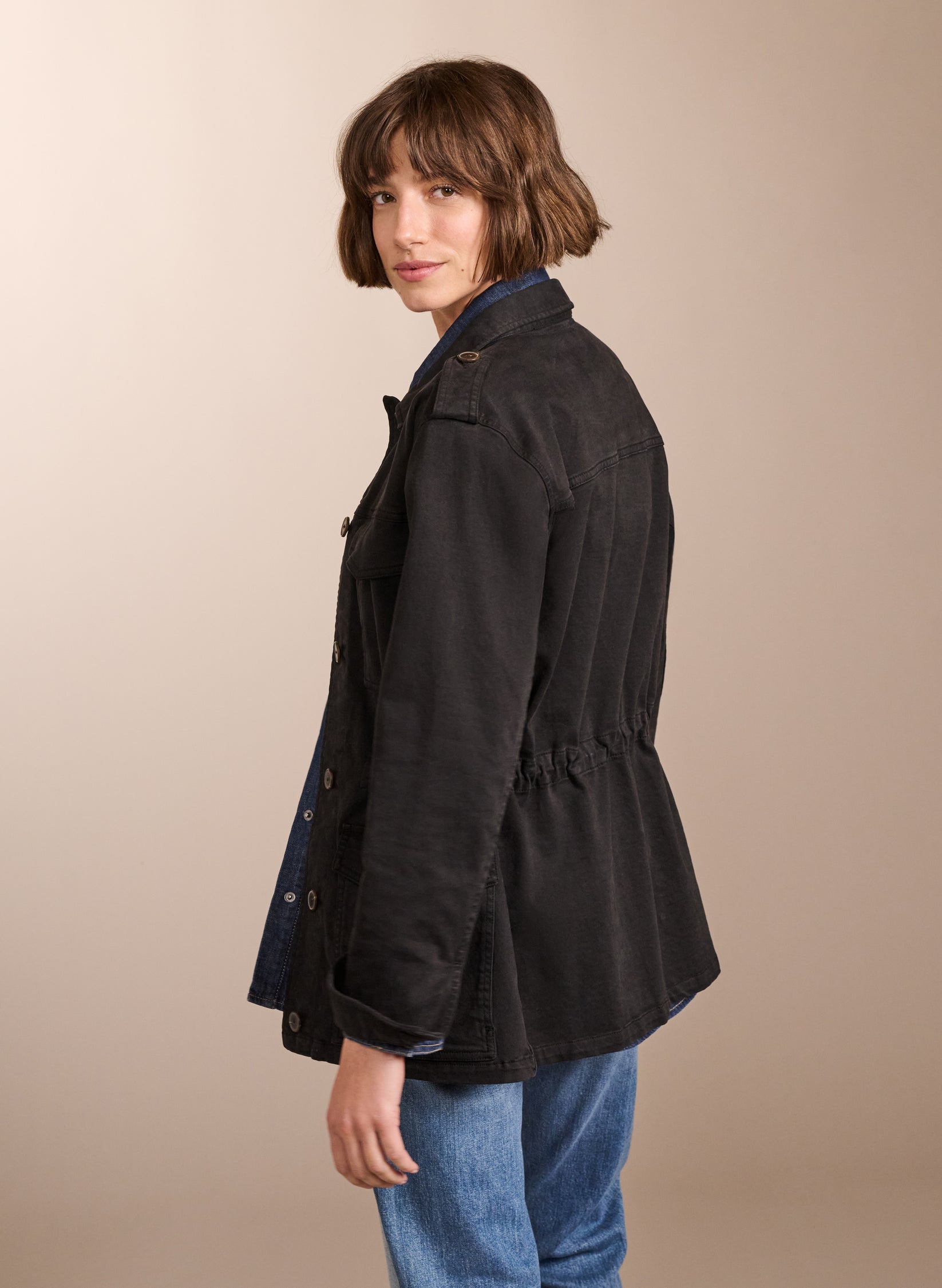 Drake Organic Cotton Utility Jacket - Caviar Black | Baukjen