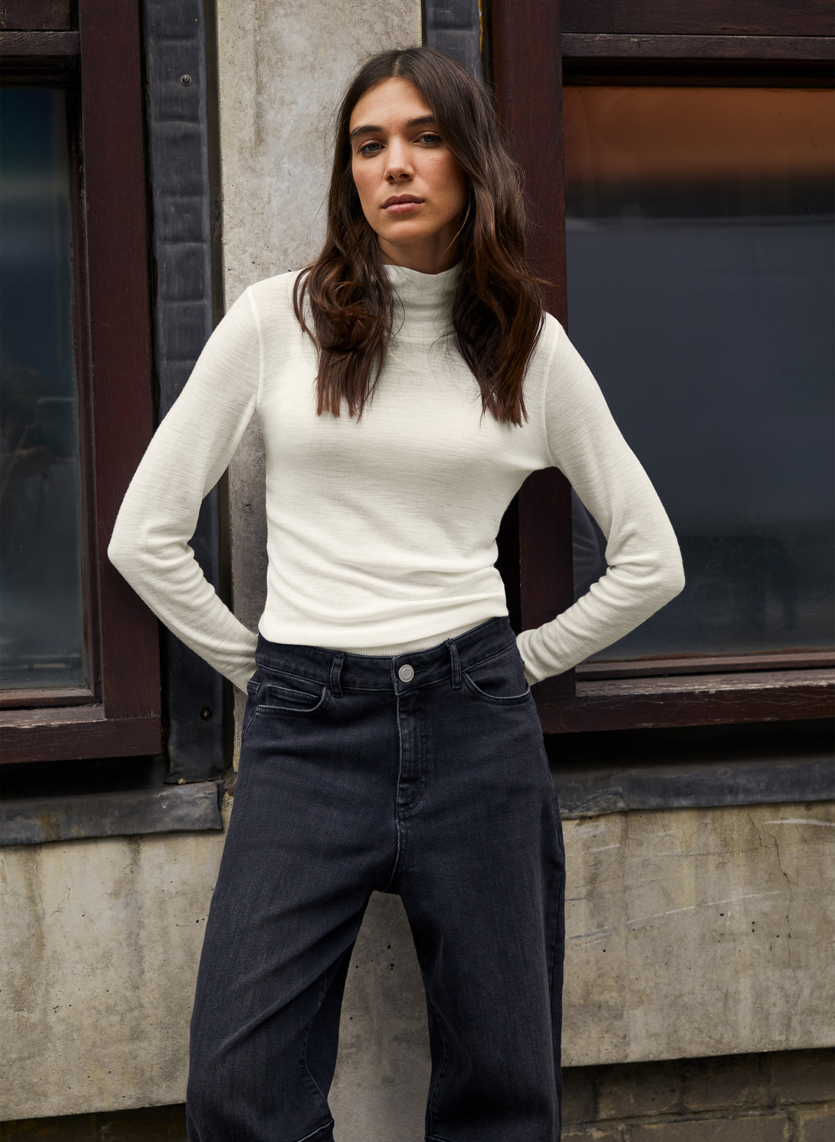 Augustina Sheer Wool Blend Top - Soft White | Baukjen