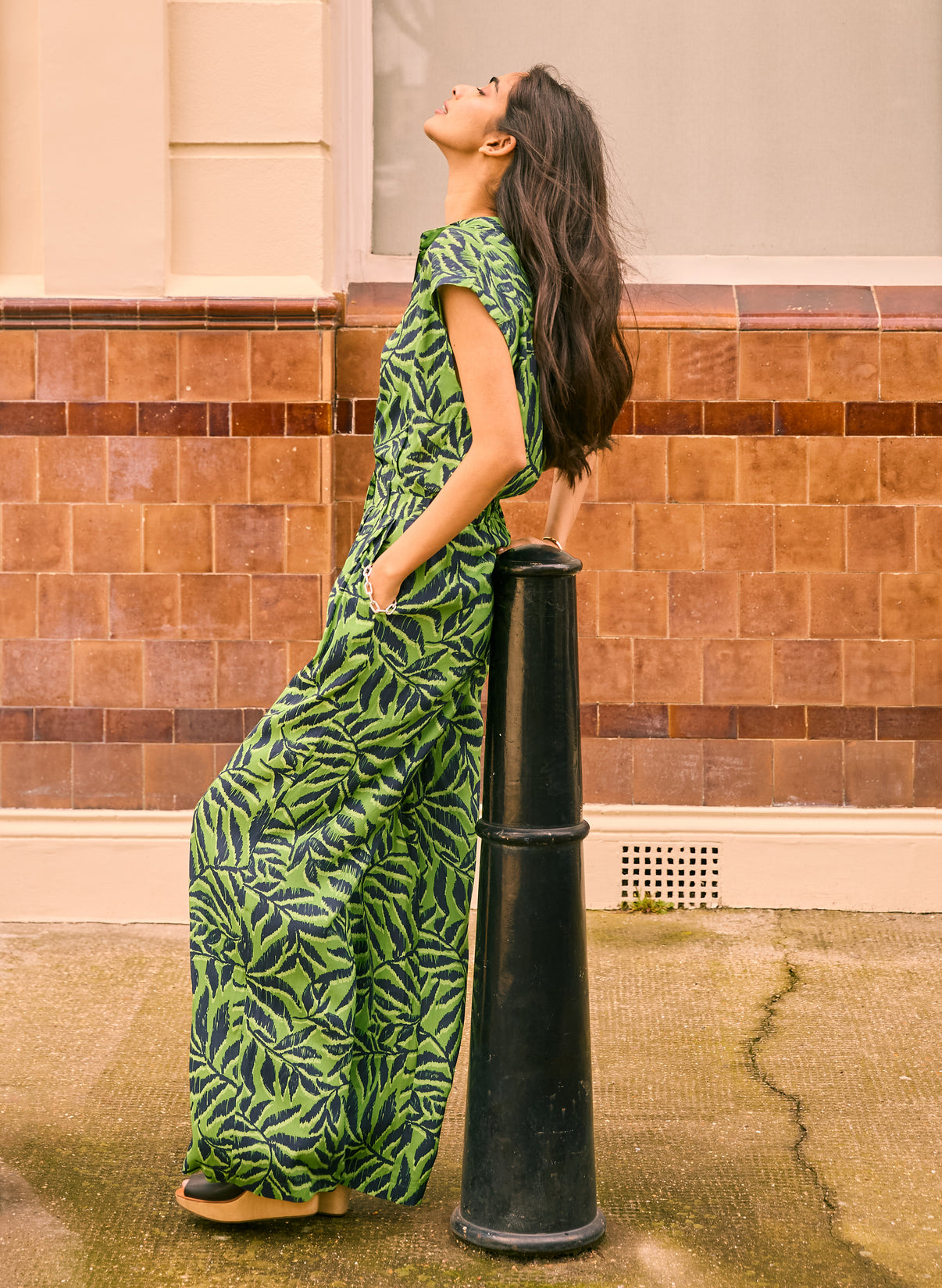 Nadine Jumpsuit - Green Foliage | Baukjen