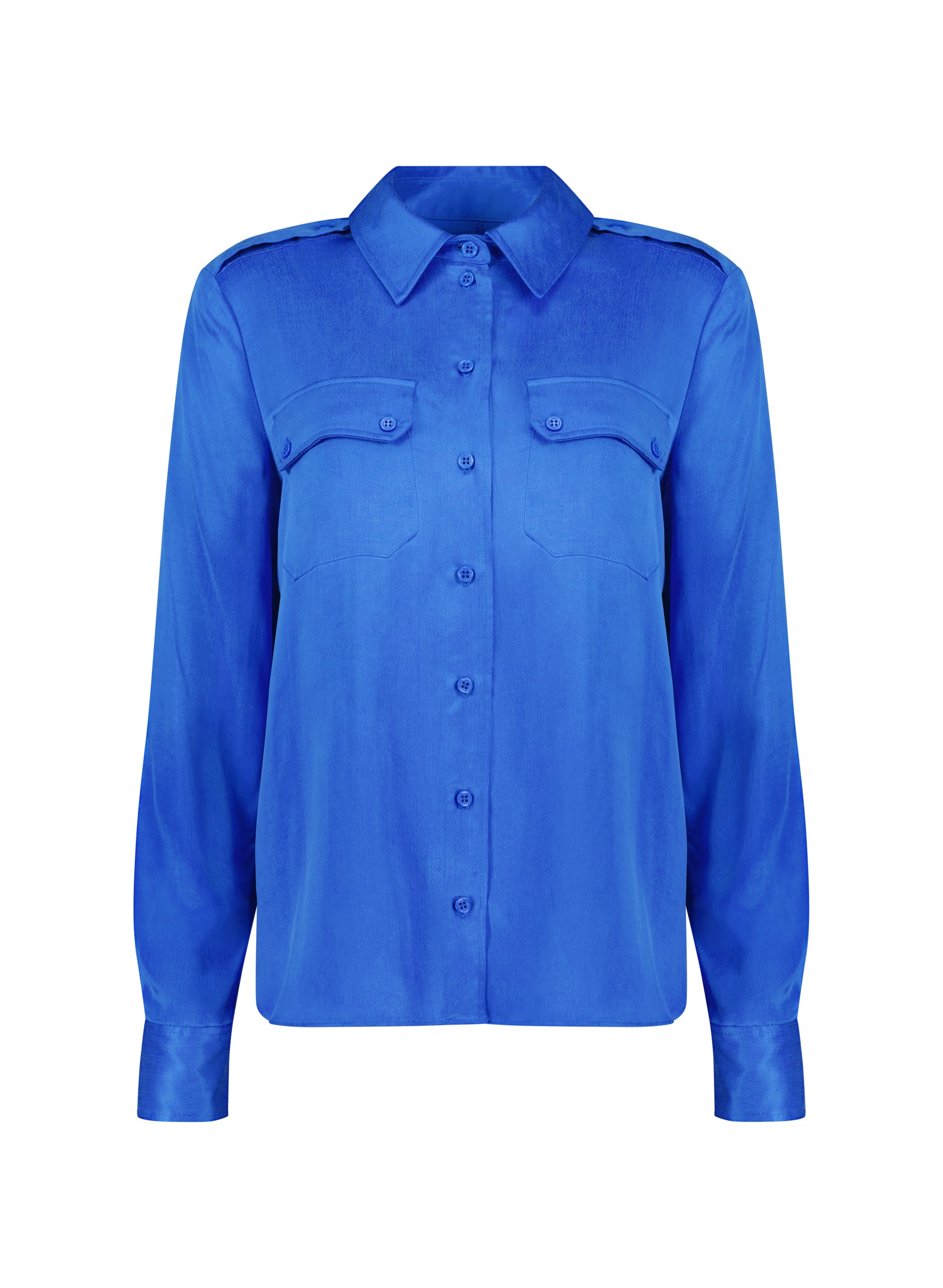 Carolyn Cupro Shirt - Azure Blue | Baukjen