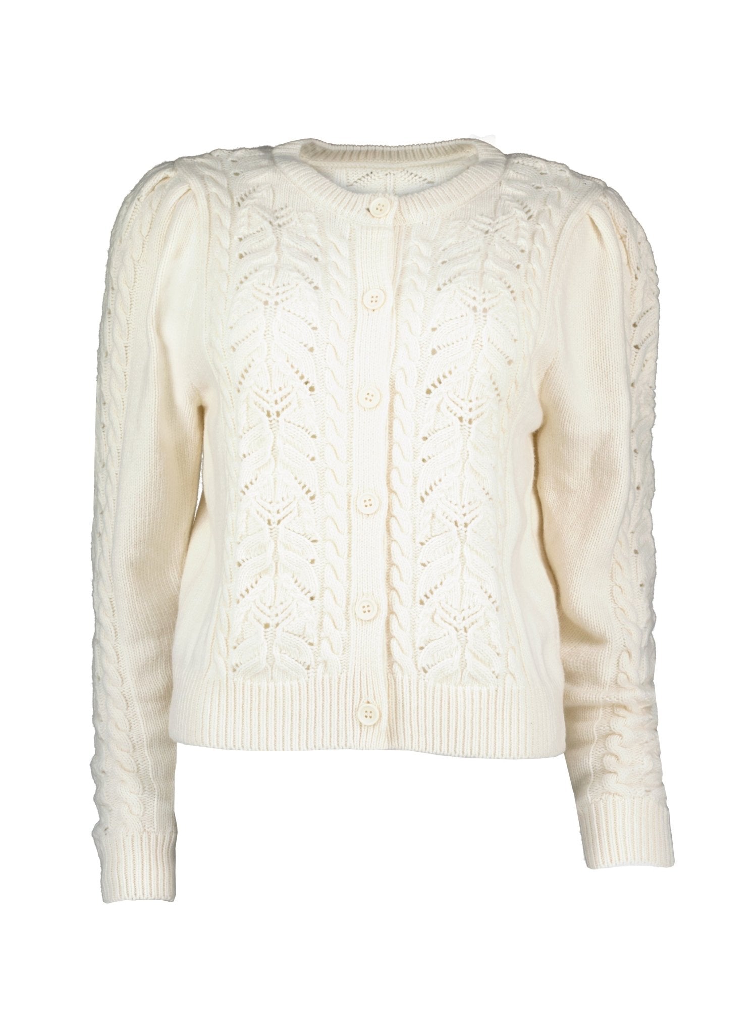 Eleora Recycled Wool Cardigan - Antique White | Baukjen
