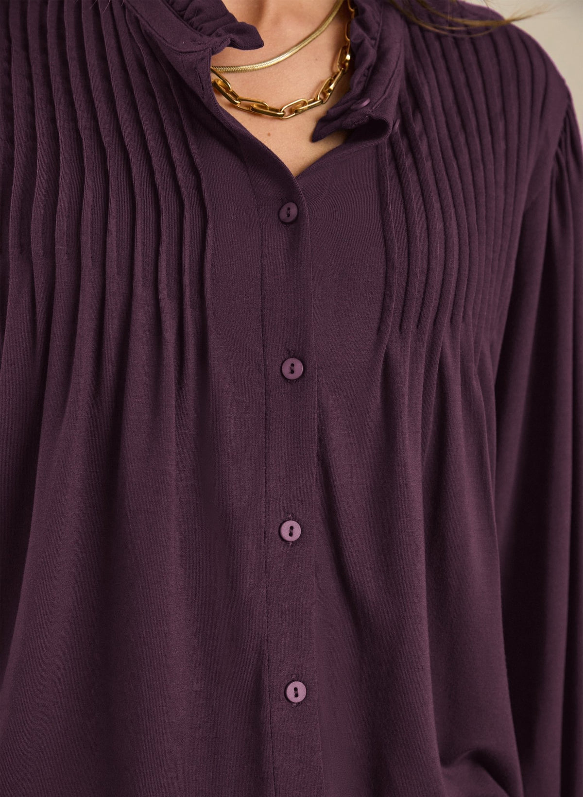 Imken Long Sleeve Blouse - Plum | Baukjen