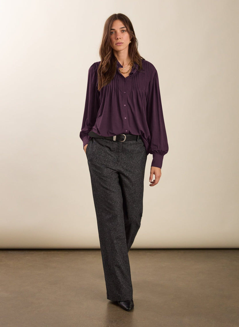 Imken Long Sleeve Blouse - Plum | Baukjen