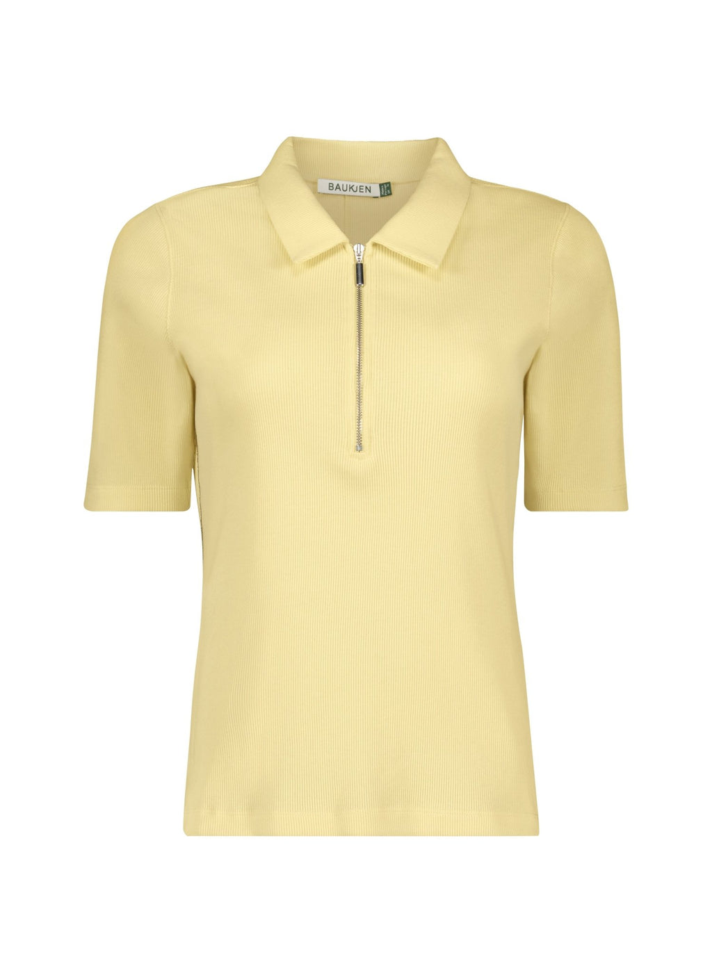 Ivy Organic Rib Zip Collar Top - Butter Yellow | Baukjen