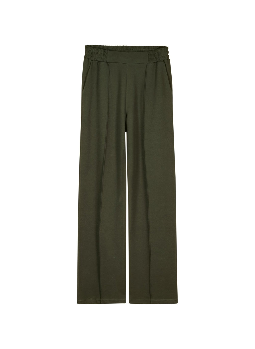 Marian Ponte Wide Leg Trousers - Deep Khaki | Baukjen