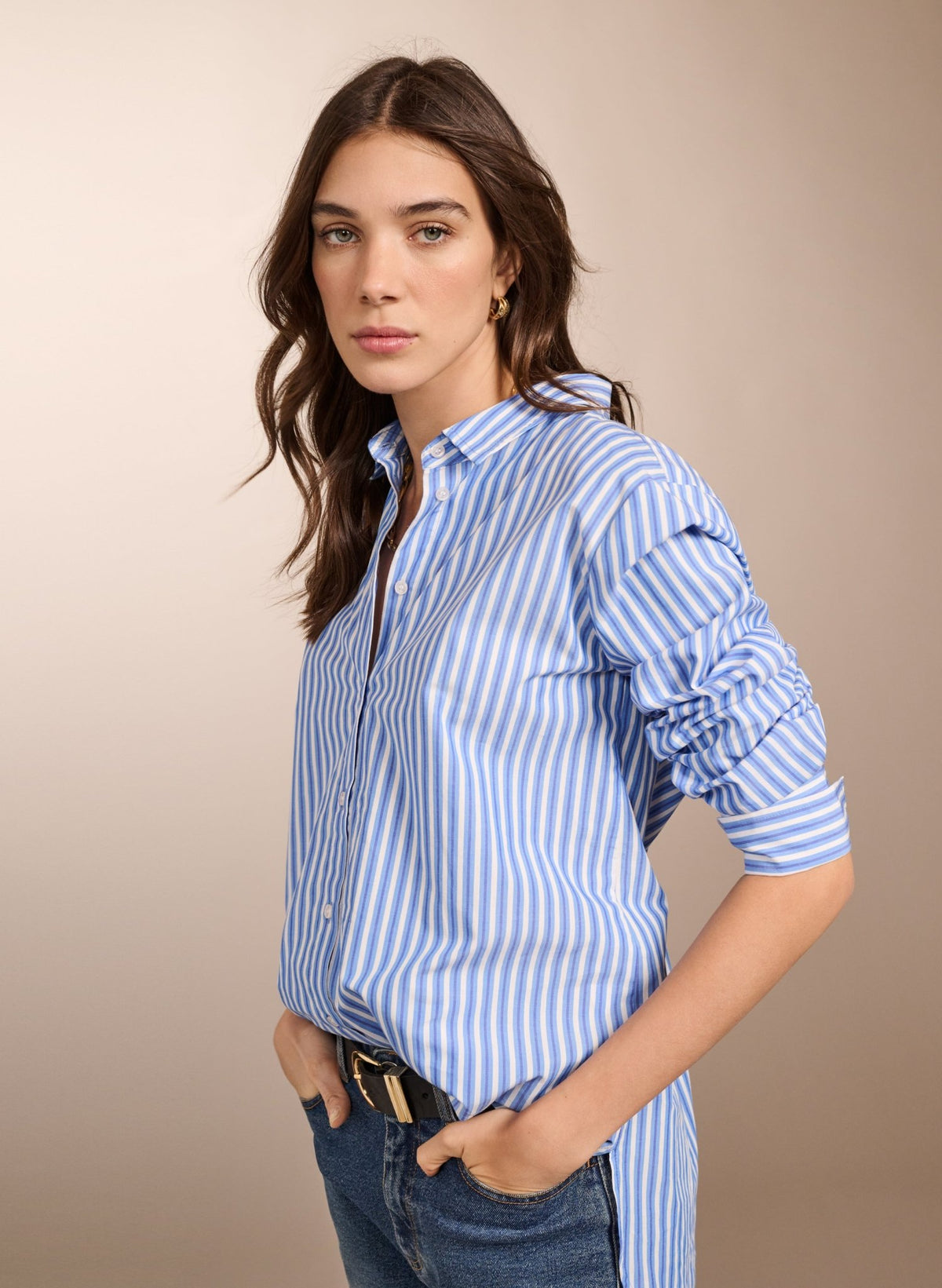 Rishma Organic Cotton Shirt - Black and Soft White | Baukjen